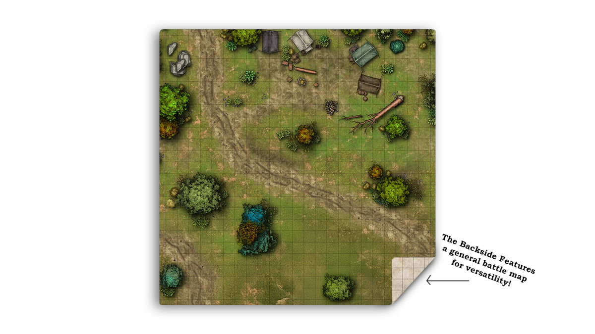 Camp Trail TTRPG Battle Map | Double-Sided | 2ft x 2ft – Jankmats